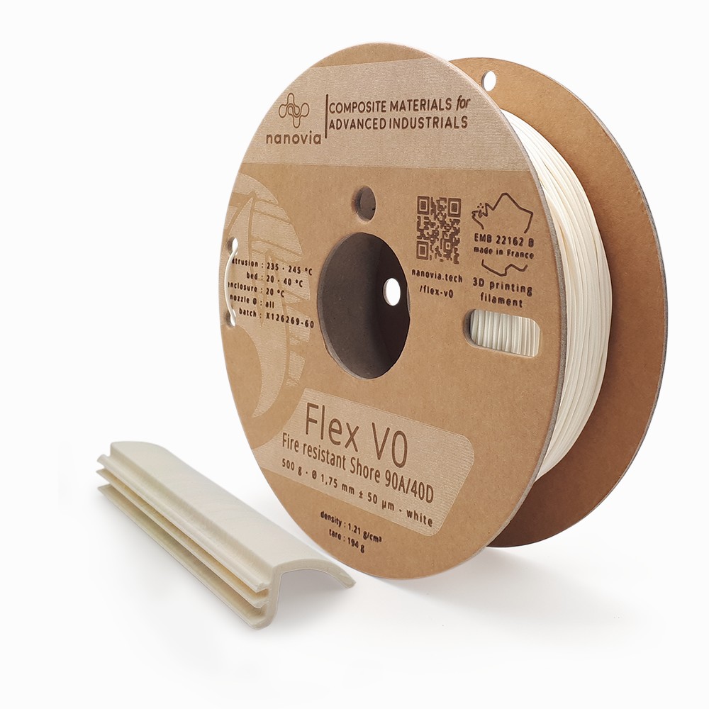 Nanovia Flex V0 : Fire resistant Shore 90A/40D : Nanovia